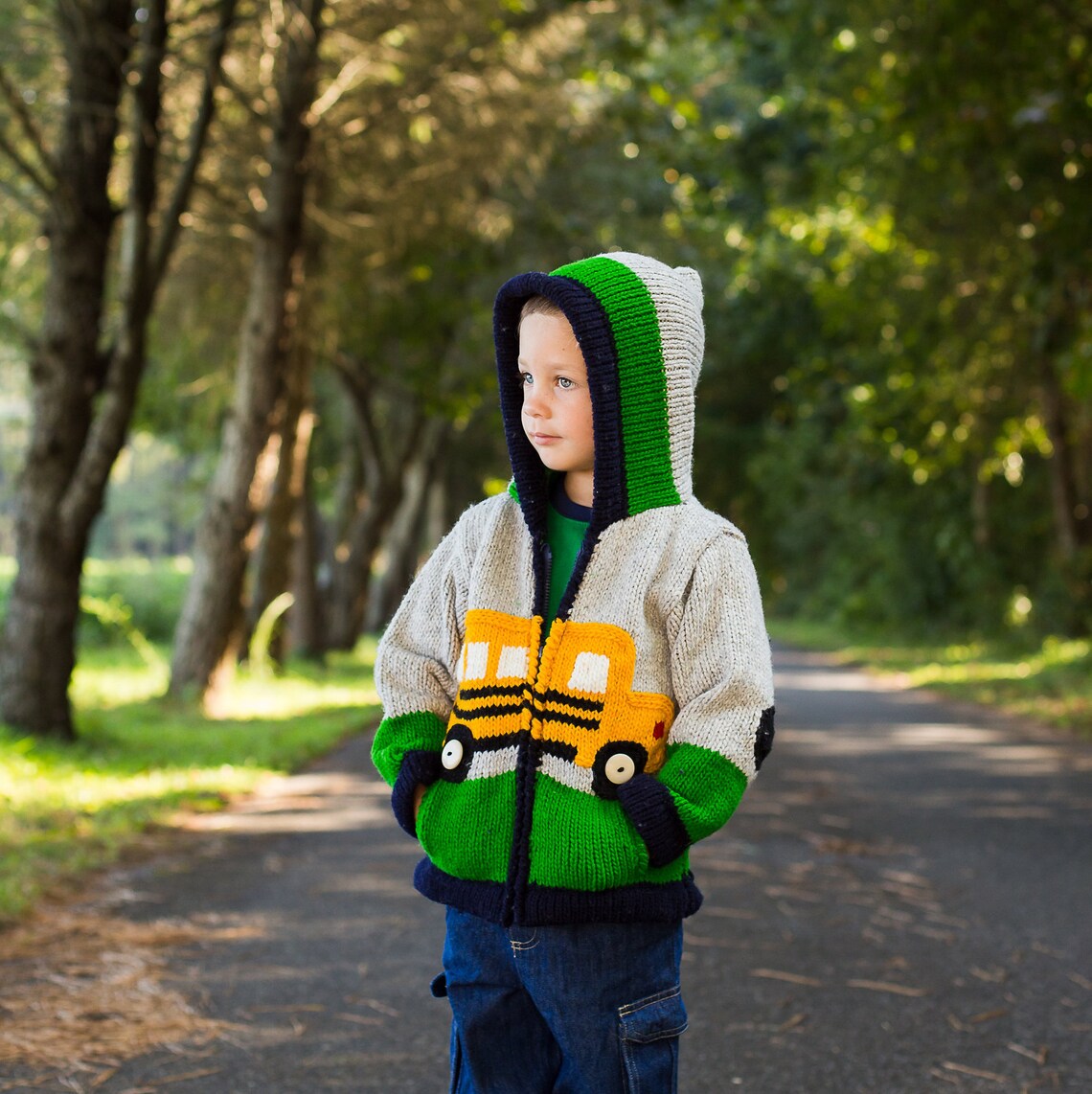 School Bus Wool Boy Jacket With Hoodie and Pockets. Yellow - Etsy