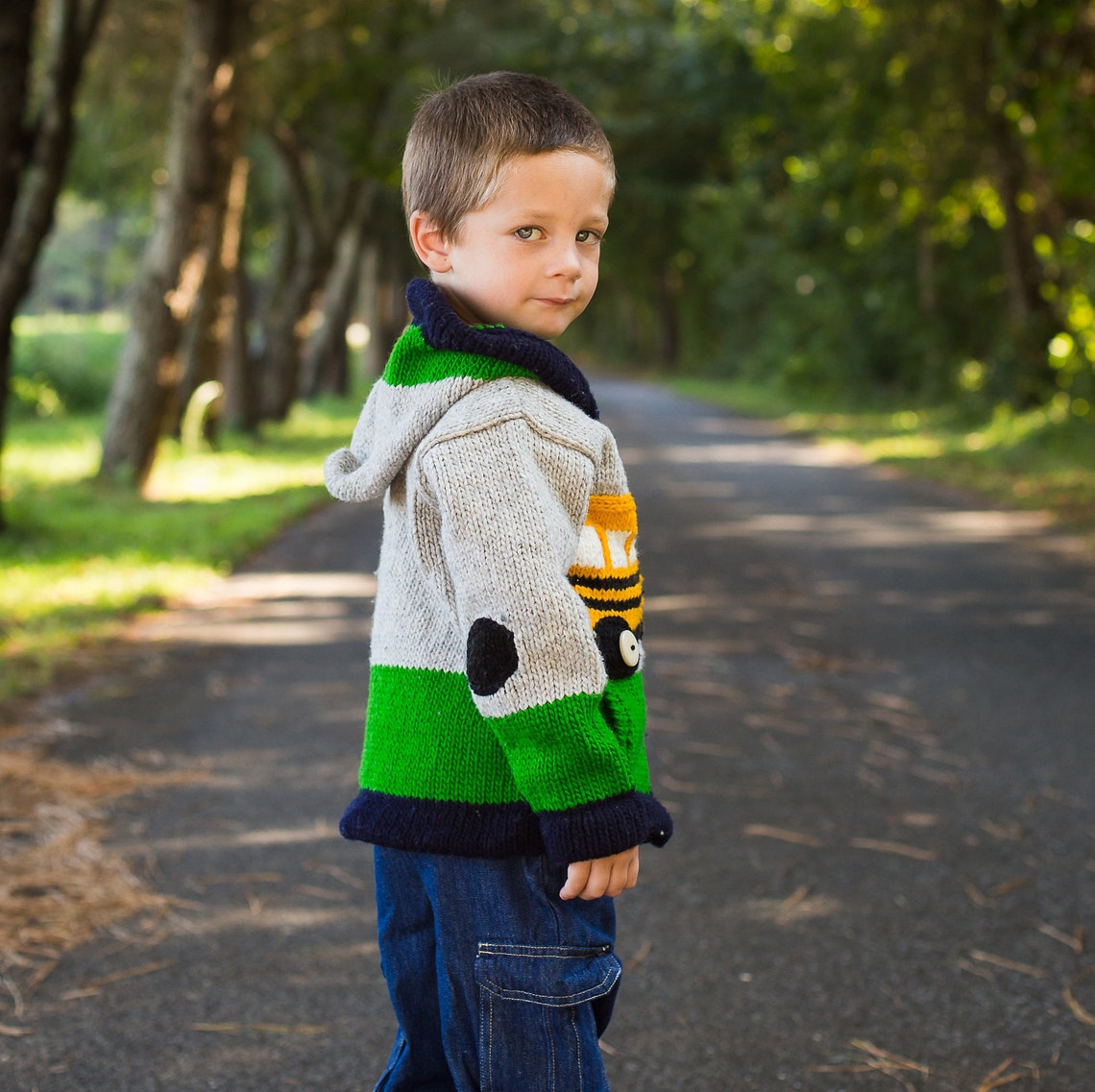 School Bus Wool Boy Jacket With Hoodie and Pockets. Yellow - Etsy