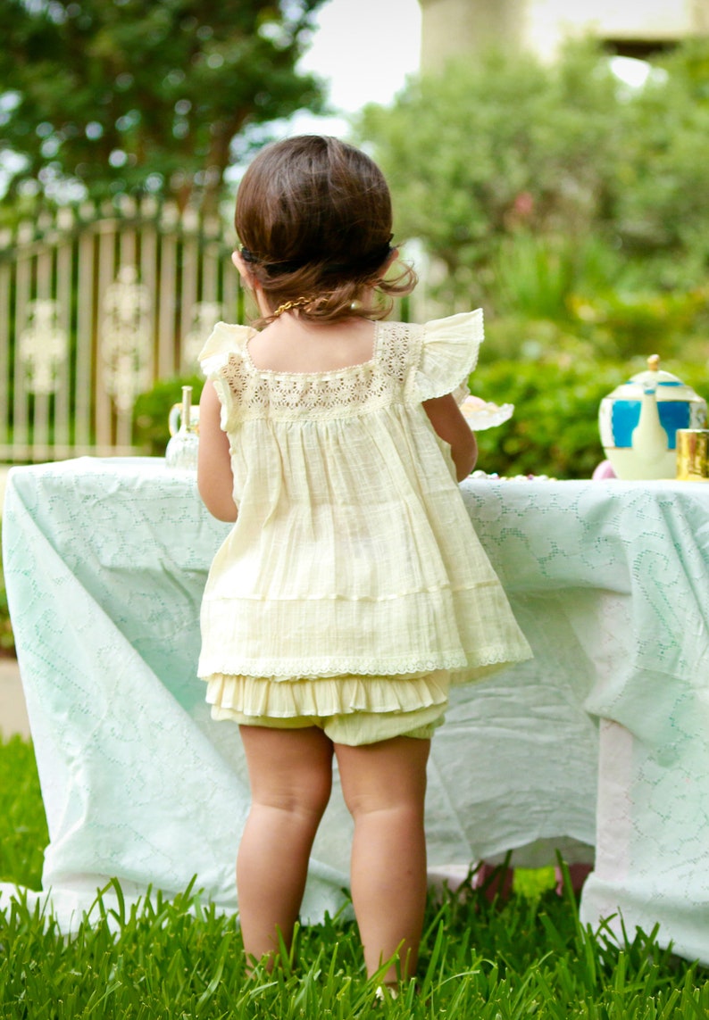 Bohemian Cotton Swing Top With Crochet Flowers for Girl - Etsy