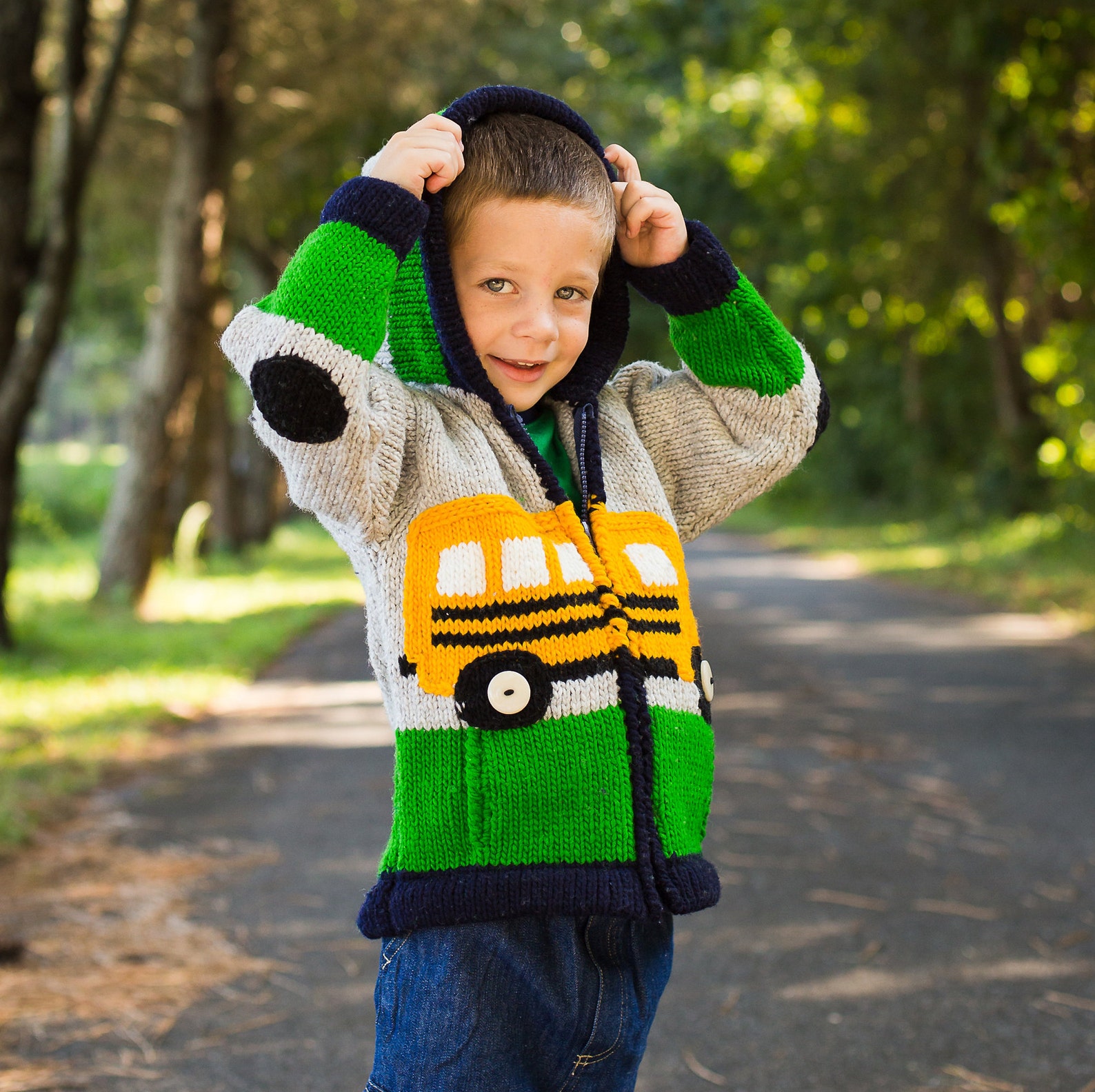 School Bus Wool Boy Jacket With Hoodie and Pockets. Yellow - Etsy