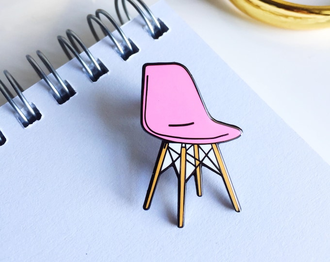 PINK Eames Chair Enamel Pin Mid Century Modern Lapel Pin Cute Hat Pin ...