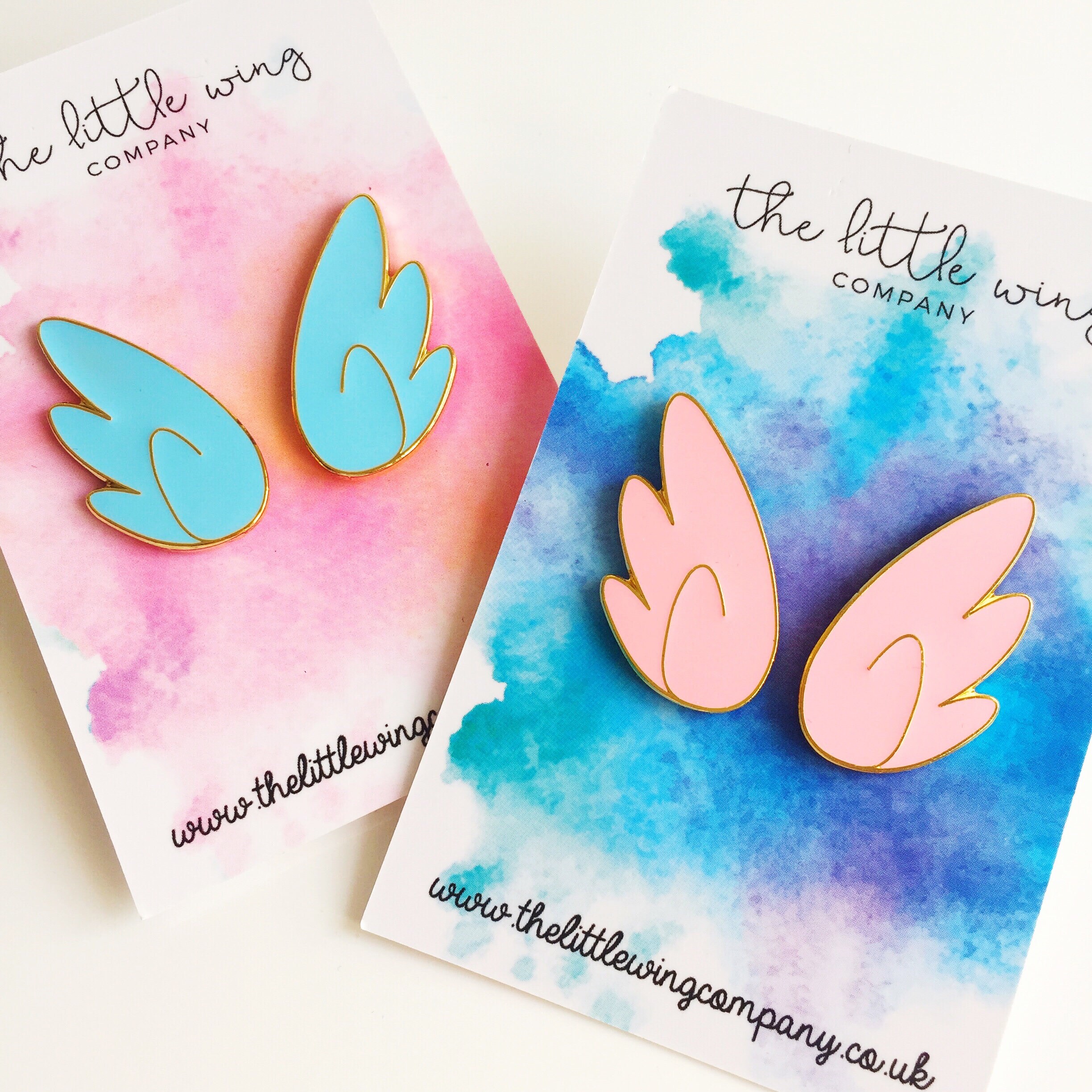 Pink & Blue Wing Enamel Pin Set Kawaii Enamel Pins Enamel Pin Duo Set ...