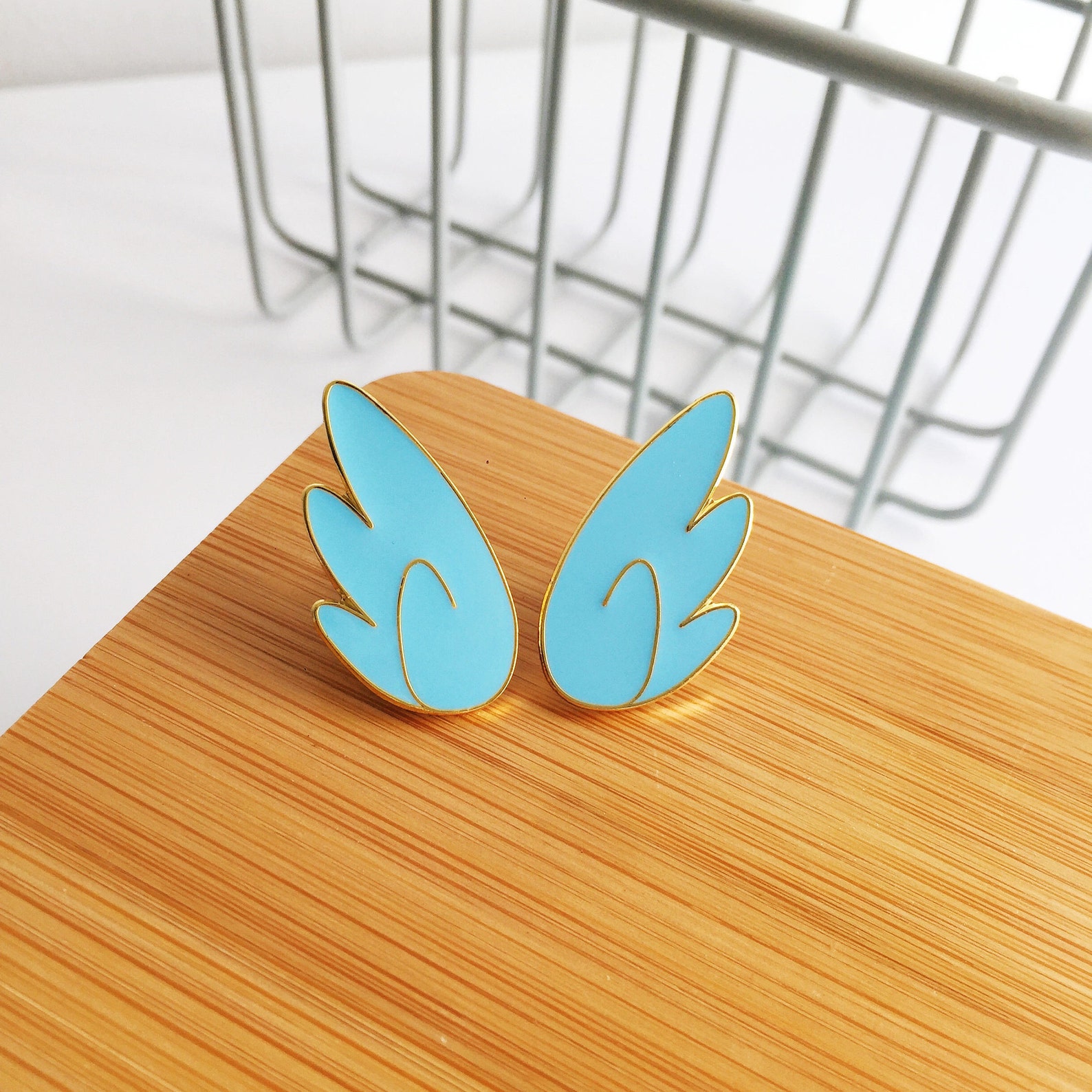 Wing Enamel Pins in Blue Kawaii Enamel Pins Lapel Pins - Etsy