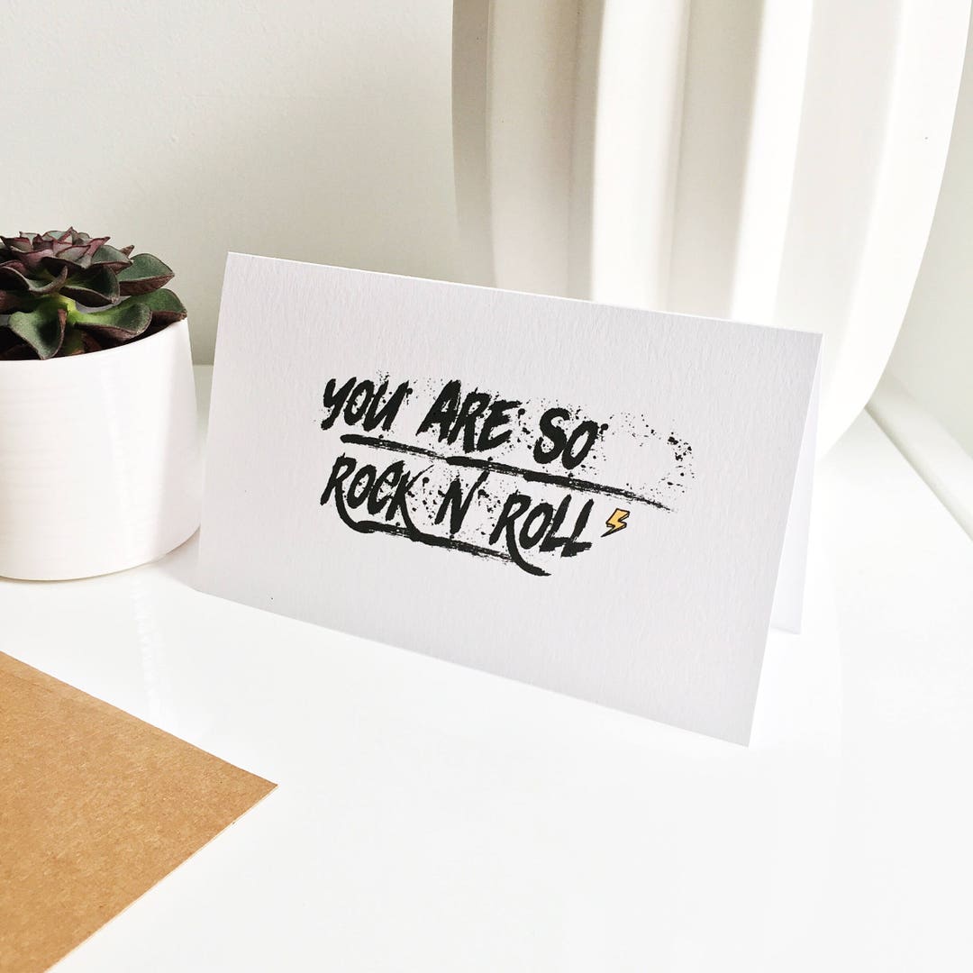 You Are so Rock N Roll Card | Rocker | Punk Rocker | Illustrated Cards ...