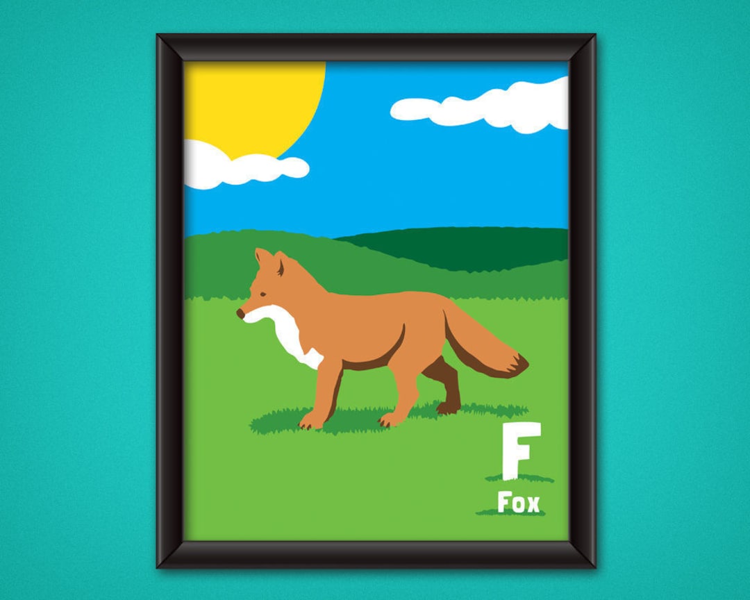 Animal Alphabet Poster - Fox - DIGITAL DOWNLOAD - Kids & Nursery Room ...