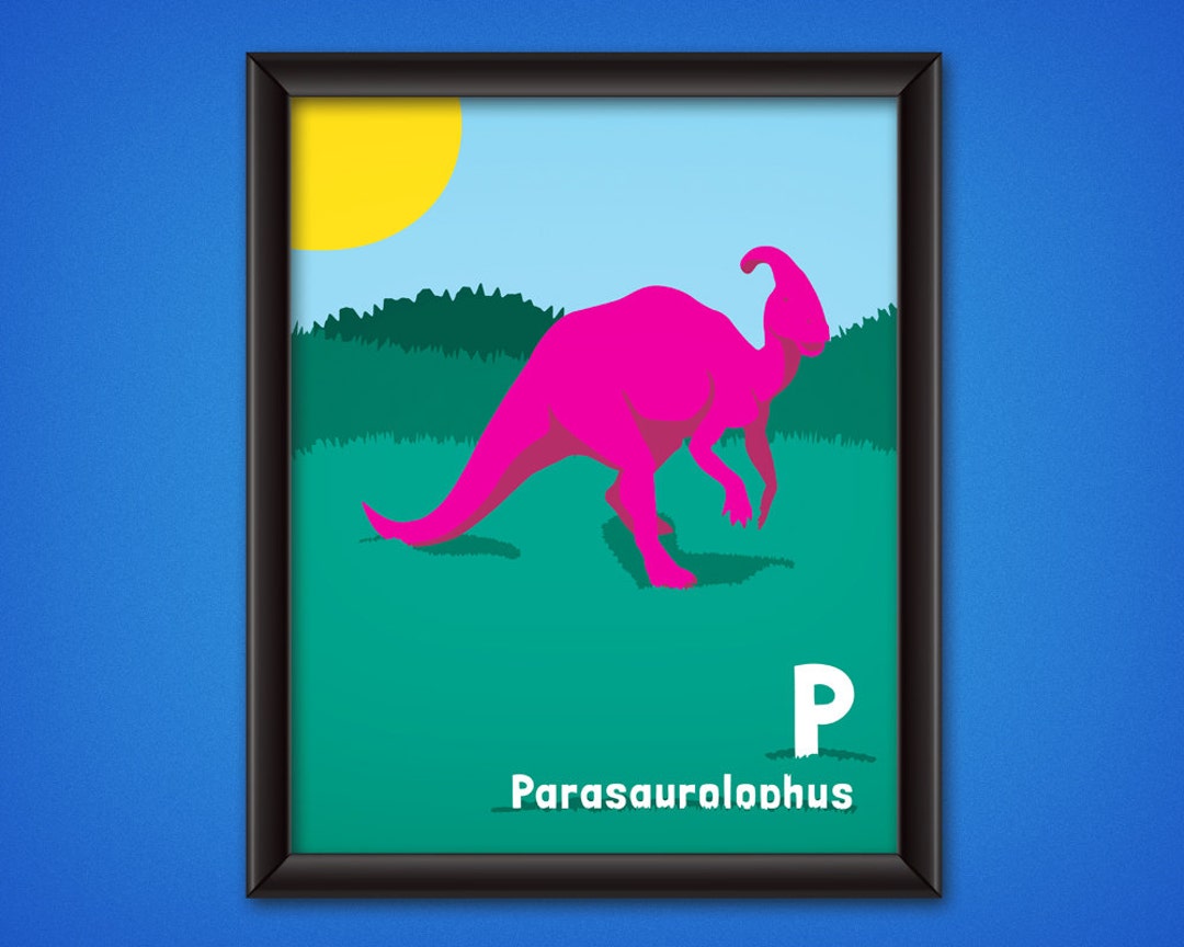 Dinosaur Alphabet Poster - Parasaurolophus - DIGITAL DOWNLOAD - Kids ...