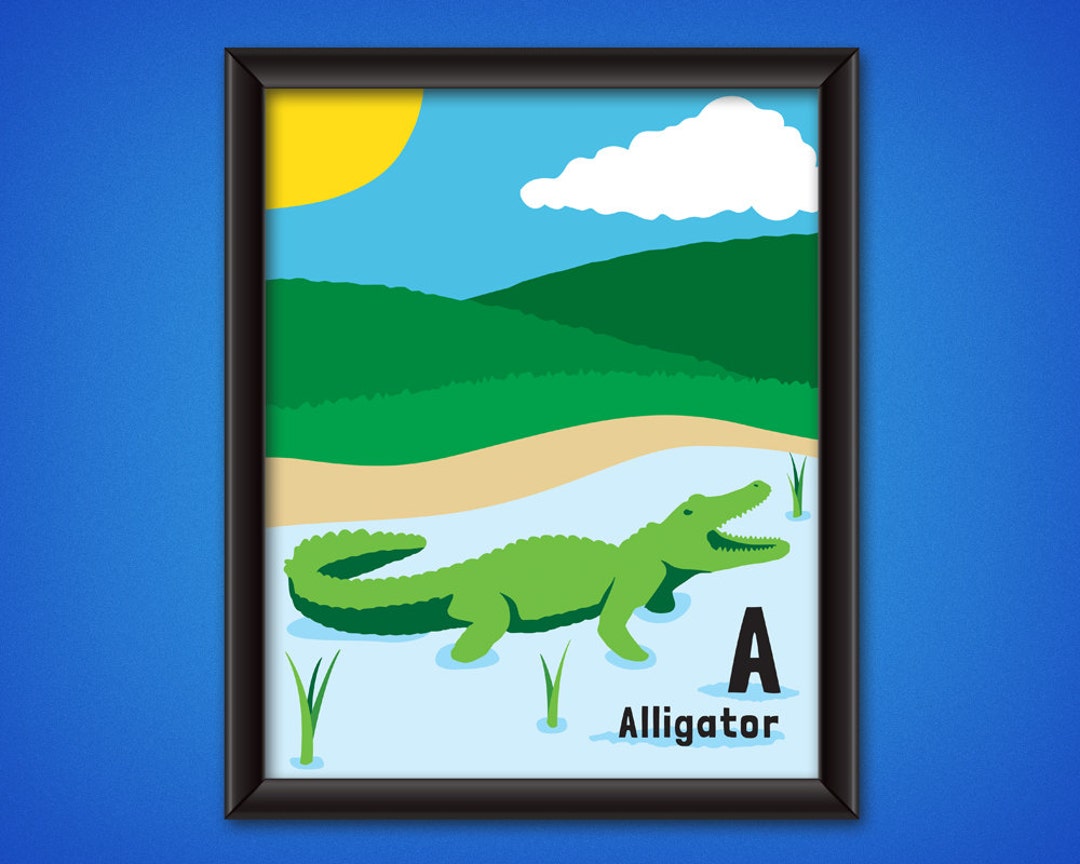 Animal Alphabet Poster - Alligator - DIGITAL DOWNLOAD - Kids & Nursery ...