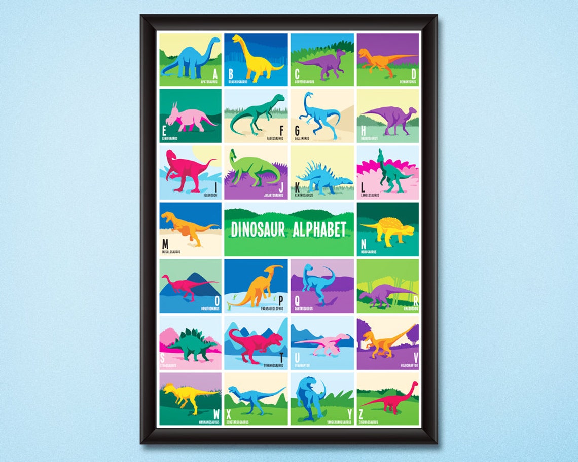 Dinosaur Alphabet Poster - DIGITAL DOWNLOAD - Nursery Room - Home Decor ...