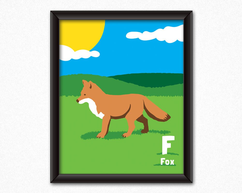 Animal Alphabet Poster - Fox - DIGITAL DOWNLOAD - Kids & Nursery Room ...