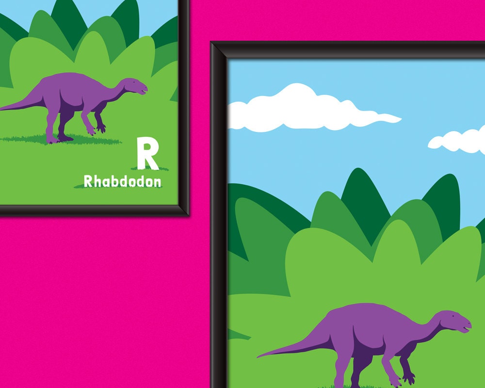 Dinosaur Alphabet Poster - Rhabdodon - DIGITAL DOWNLOAD - Kids ...