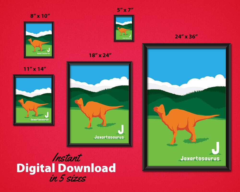 Jaxartosaurus - DIGITAL DOWNLOAD - Dinosaur Kids Room Decor - Dino Wall ...