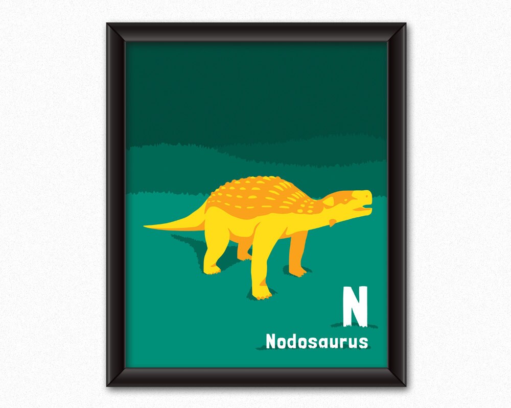 Dinosaur Alphabet Poster - Nodosaurus - DIGITAL DOWNLOAD - Kids ...