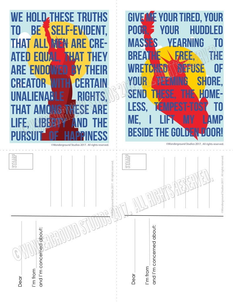 PROTEST POSTCARD lady Liberty Life, Liberty and the Pursuit of ...