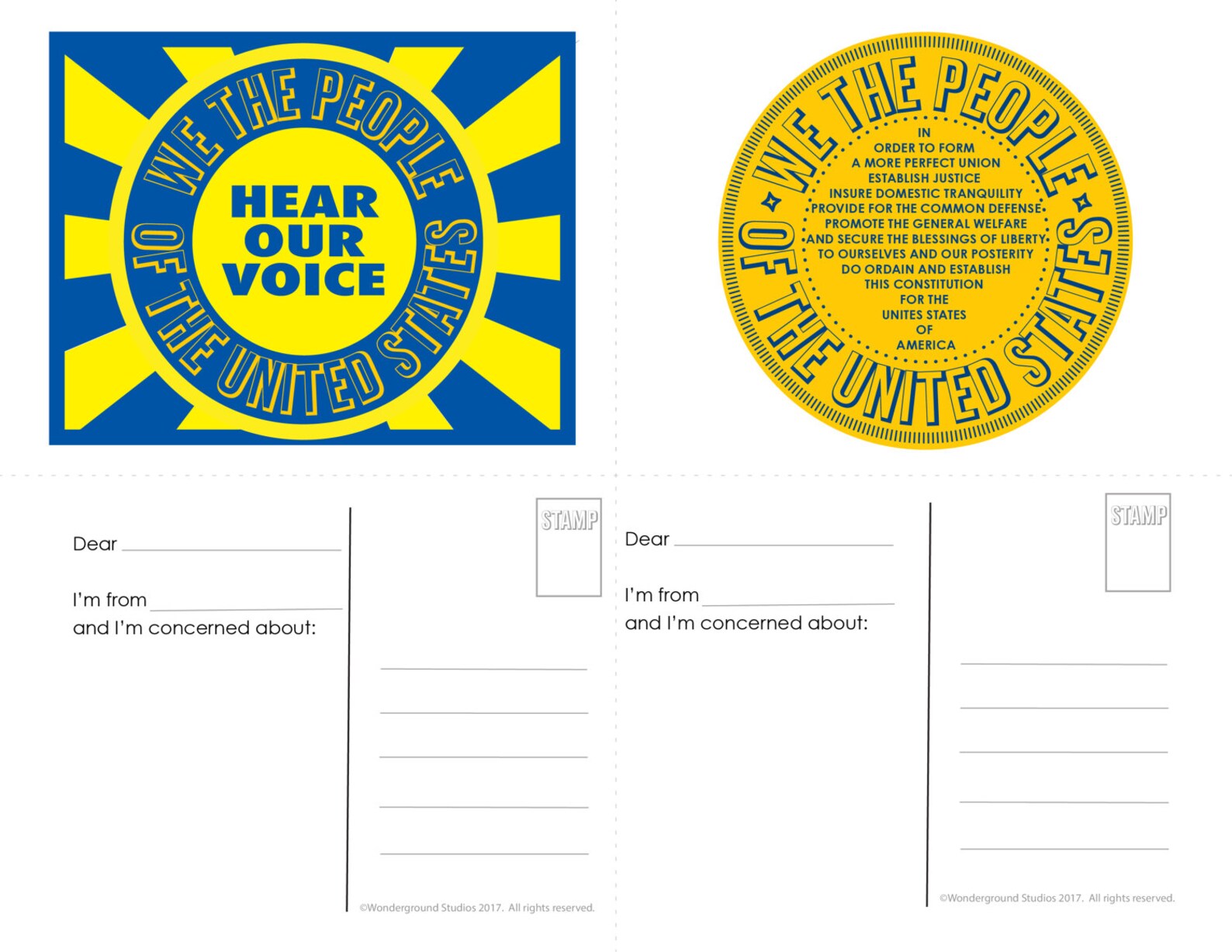 PROTEST Postcards we the People & hear Our Voice Instant Download - Etsy