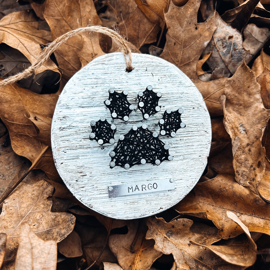 Personalized Dog Paw Print Ornament Paw Print & Name - Etsy