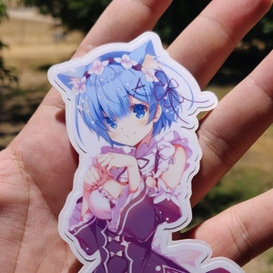 Rem Neko Crossover Vinyl Sticker Re: Zero Anime Stickers Laptop ...