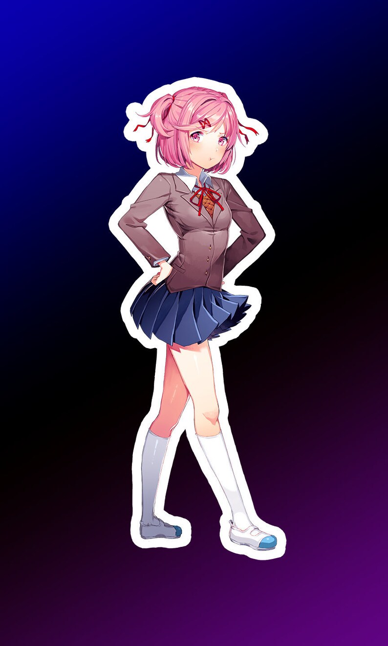 Natsuki Vinyl Sticker Doki Doki Literature Club Anime Etsy