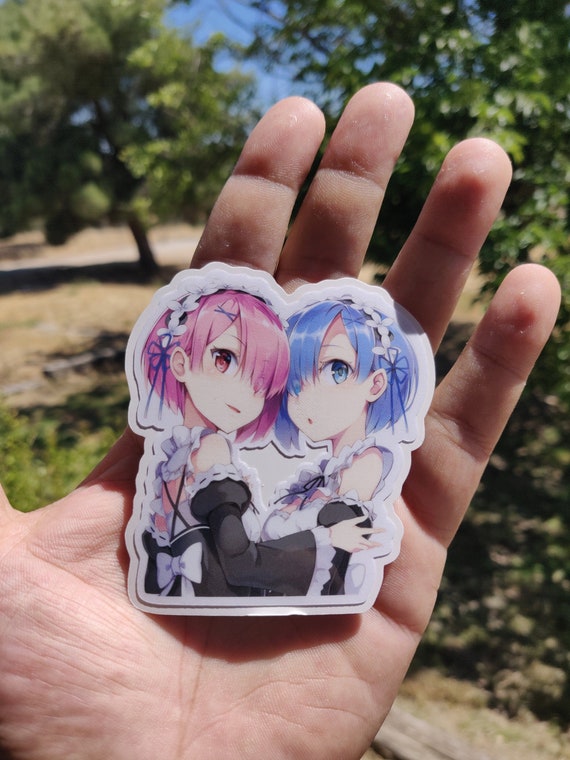 Rem and Ram Vinyl Sticker Version 2 Re: Zero Anime Stickers | Etsy