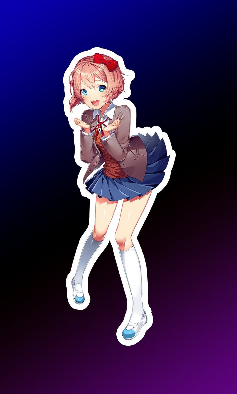 Sayori Vinyl Sticker Doki Doki Literature Club Anime Etsy