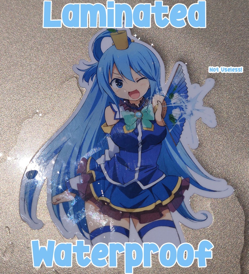 Aqua Vinyl Sticker from KonoSuba Anime Stickers Laptop | Etsy