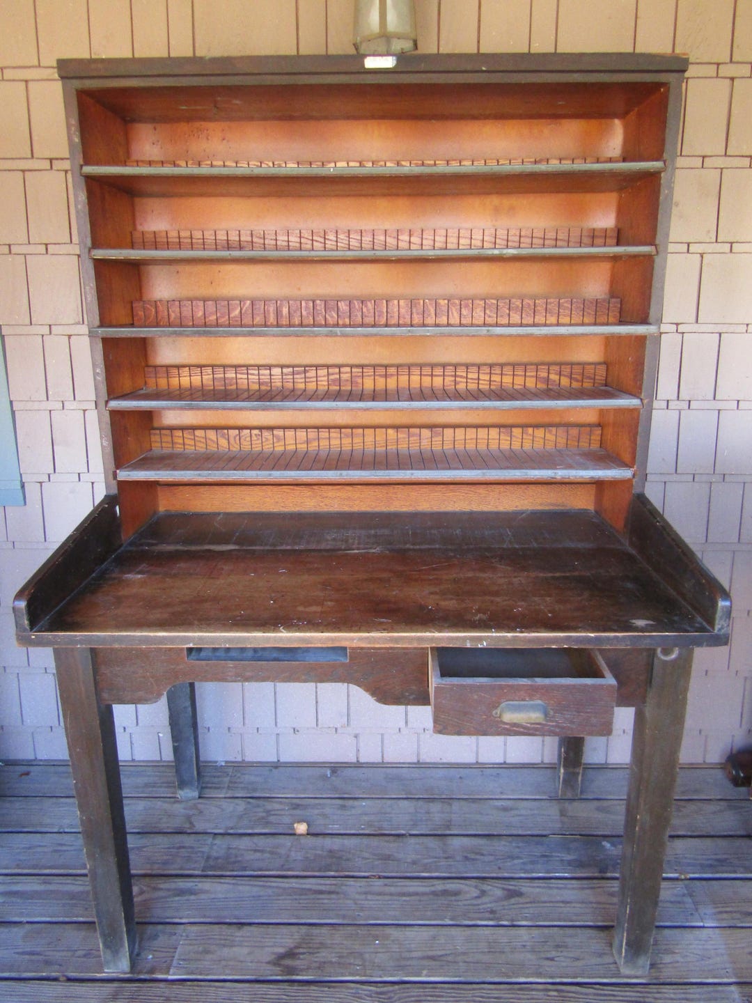 Antique 1936 Oak US Post Office Sorting Desk Table - Etsy