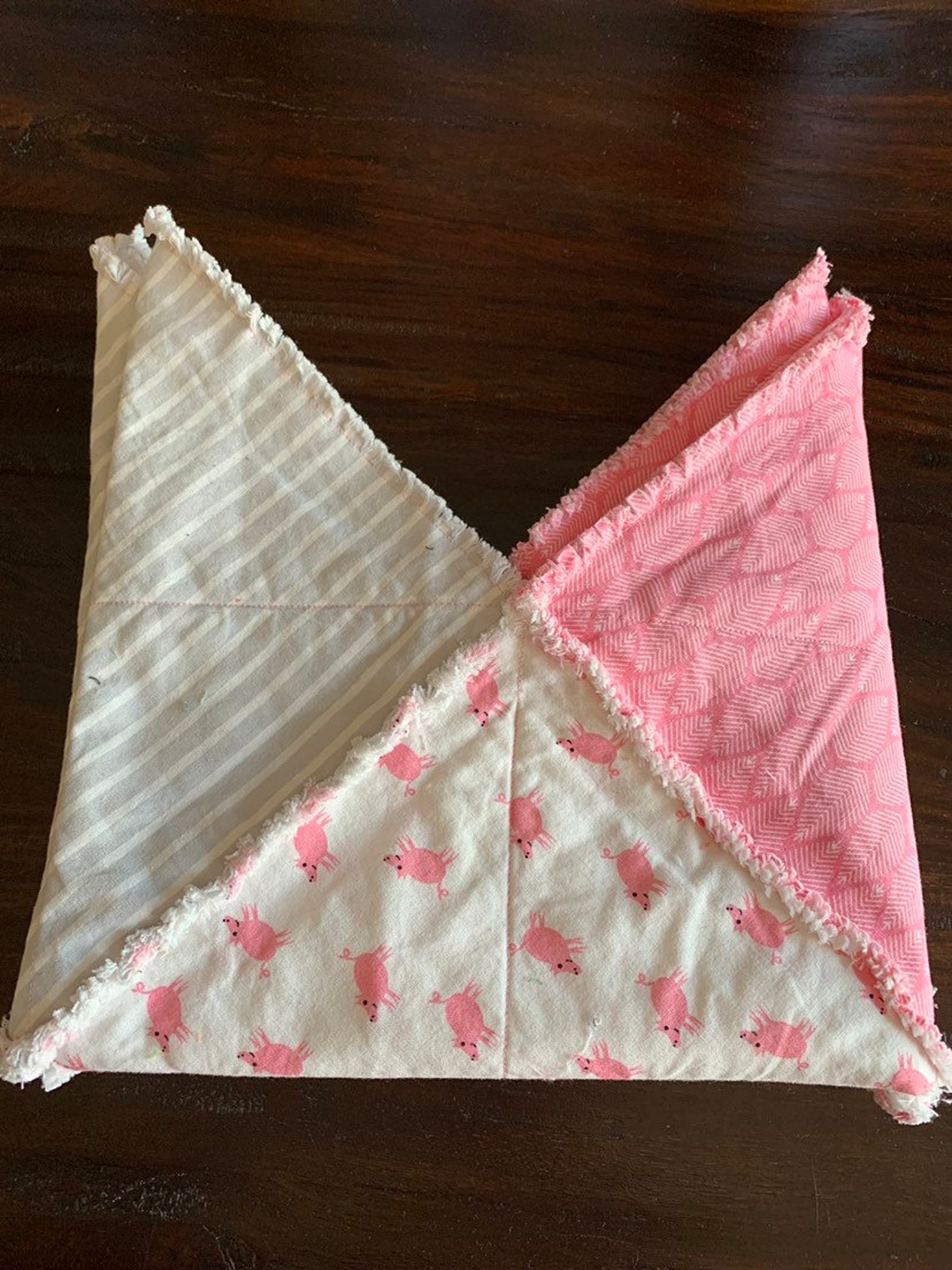 Rag Quilt Table Runner Flying Pigs - Etsy UK
