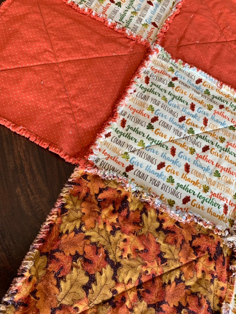 Rag Quilt Table Runner - Thanksgiving, Harvest, Autumn, Fall - Etsy