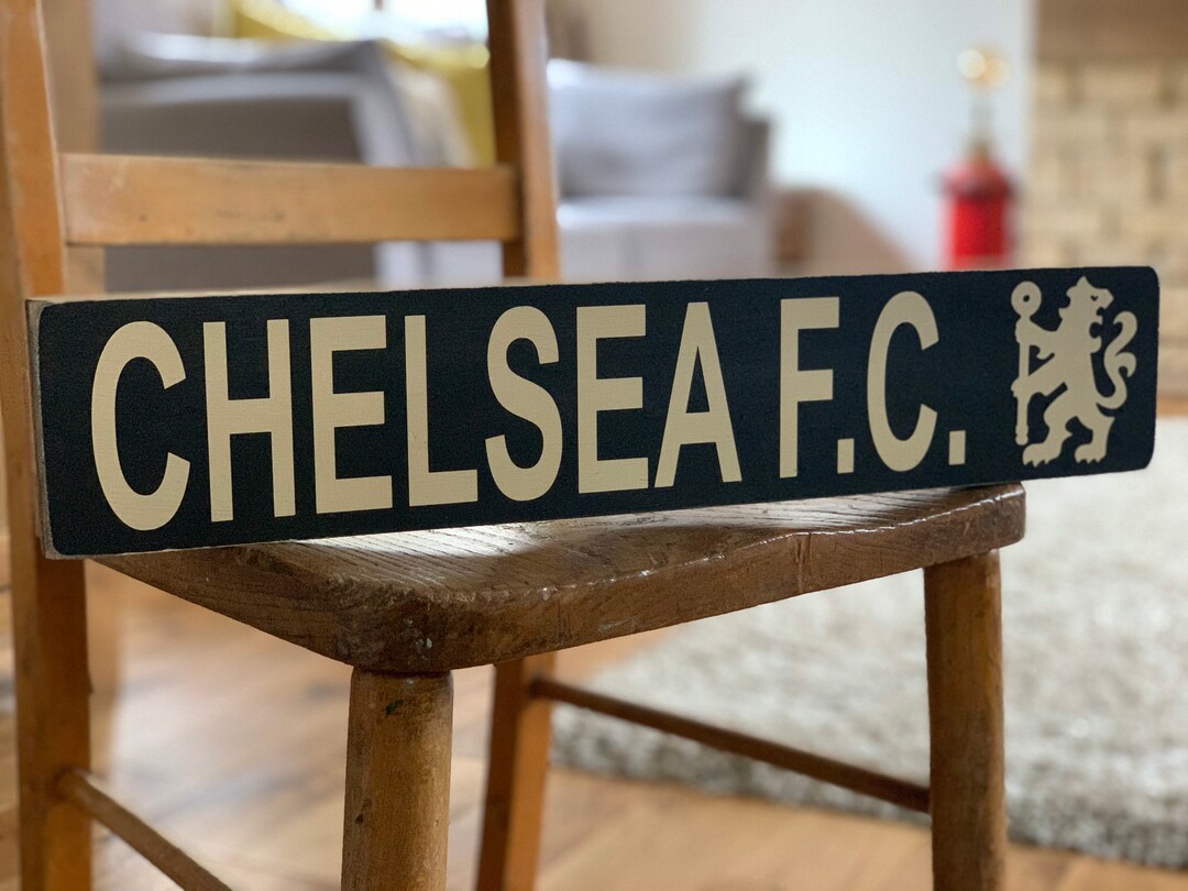 Chelsea FC Sign Gift Wooden Vintage Style Football Street Fan Bedroom ...
