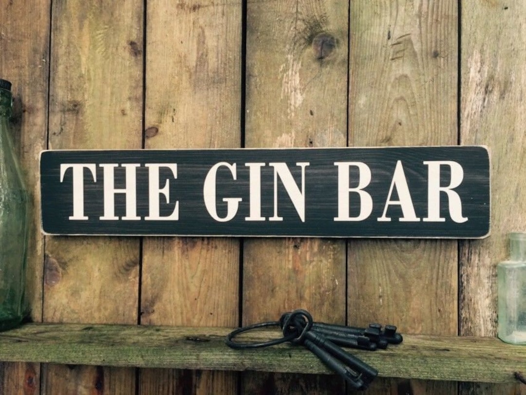 Gin & Tonic GIN BAR Pub BBQ Sign Plaque Party Gift Vintage Look Old ...