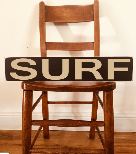 Surf Sign Surfing Old Style Vw Camper Sea Waves Surfboard | Etsy UK