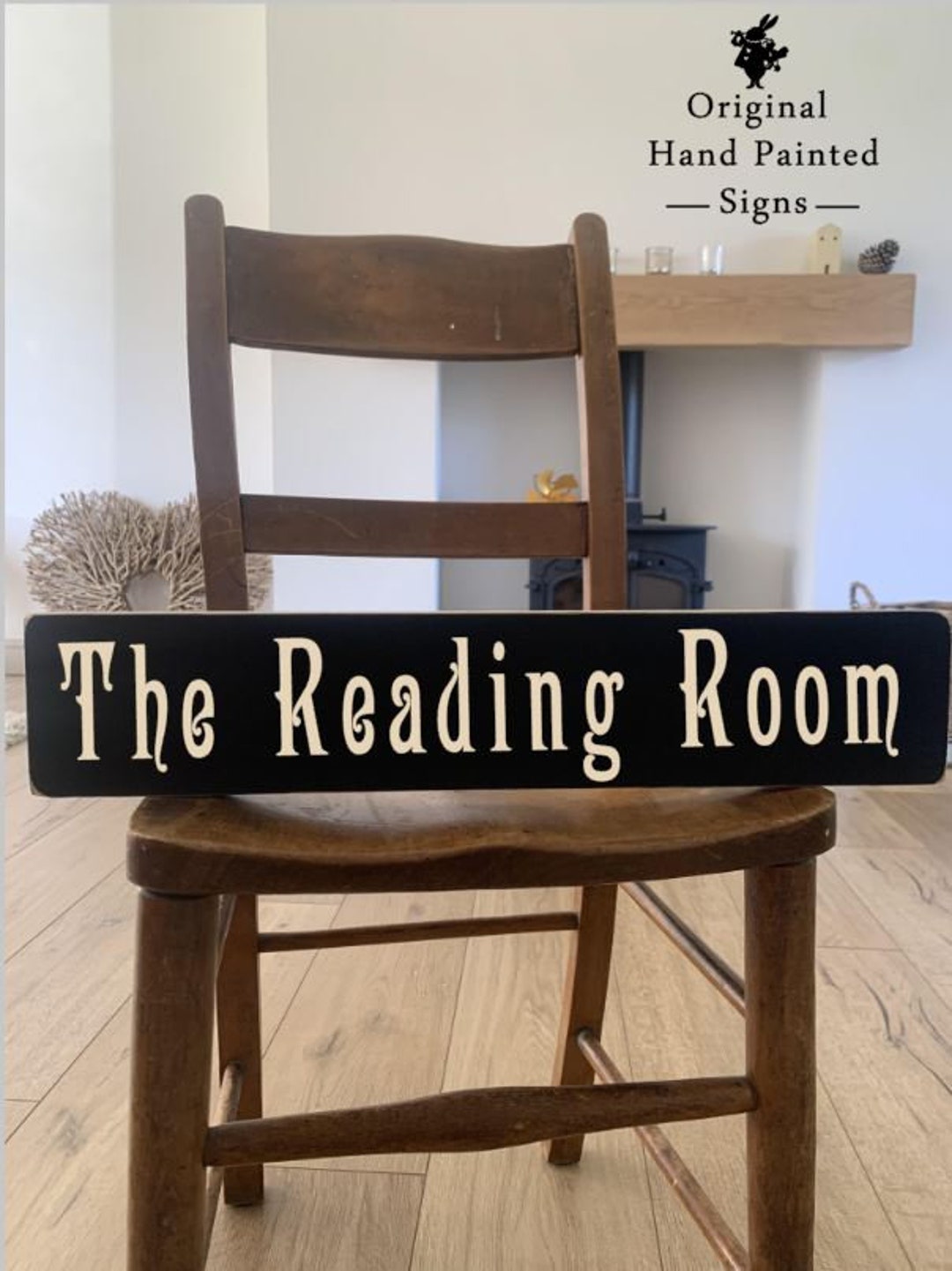 Reading Room Sign Library Books Wooden Vintage Style Signs Hand Painted ...