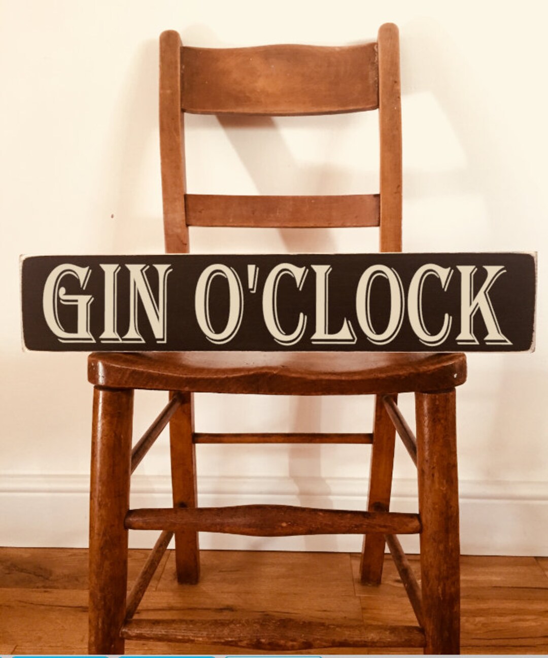 Gin O'clock Sign Wooden Plaque Gift Vintage Style Gift Kitchen ...