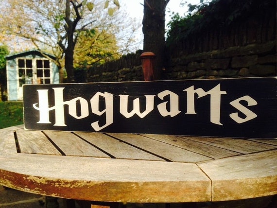 Hogwarts Distressed Wooden Directional Sign Made To
