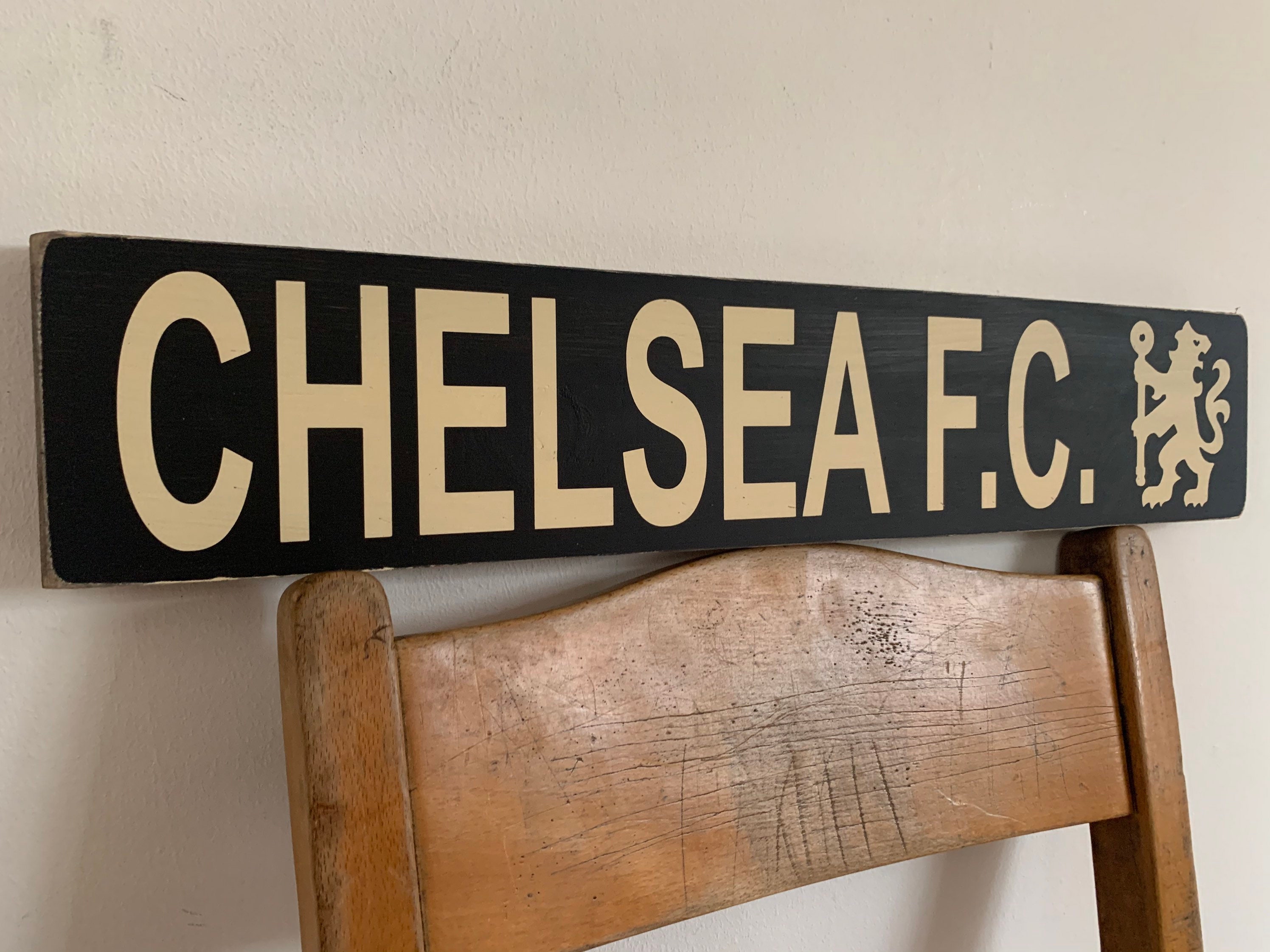 Chelsea FC Sign Gift Wooden Vintage Style Football Street Fan | Etsy