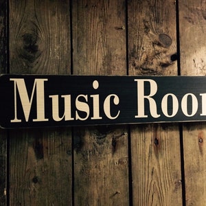 Music Room Door Sign Wood Vintage Style Classical Piano Band Pop Rock ...