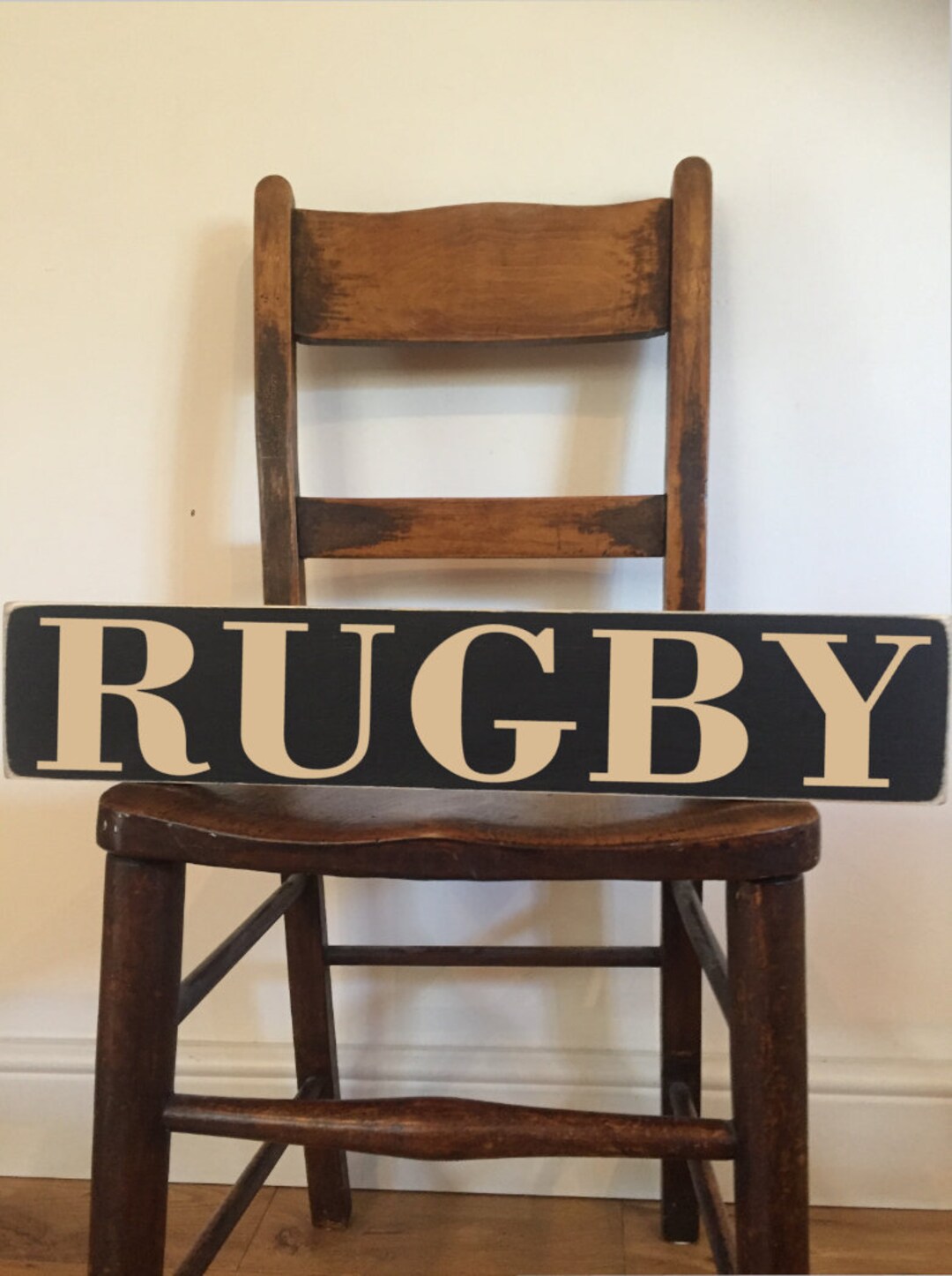 Rugby Sign Plaque Vintage Gift 6 Nations Wooden Kitchen Present RUGBY ...