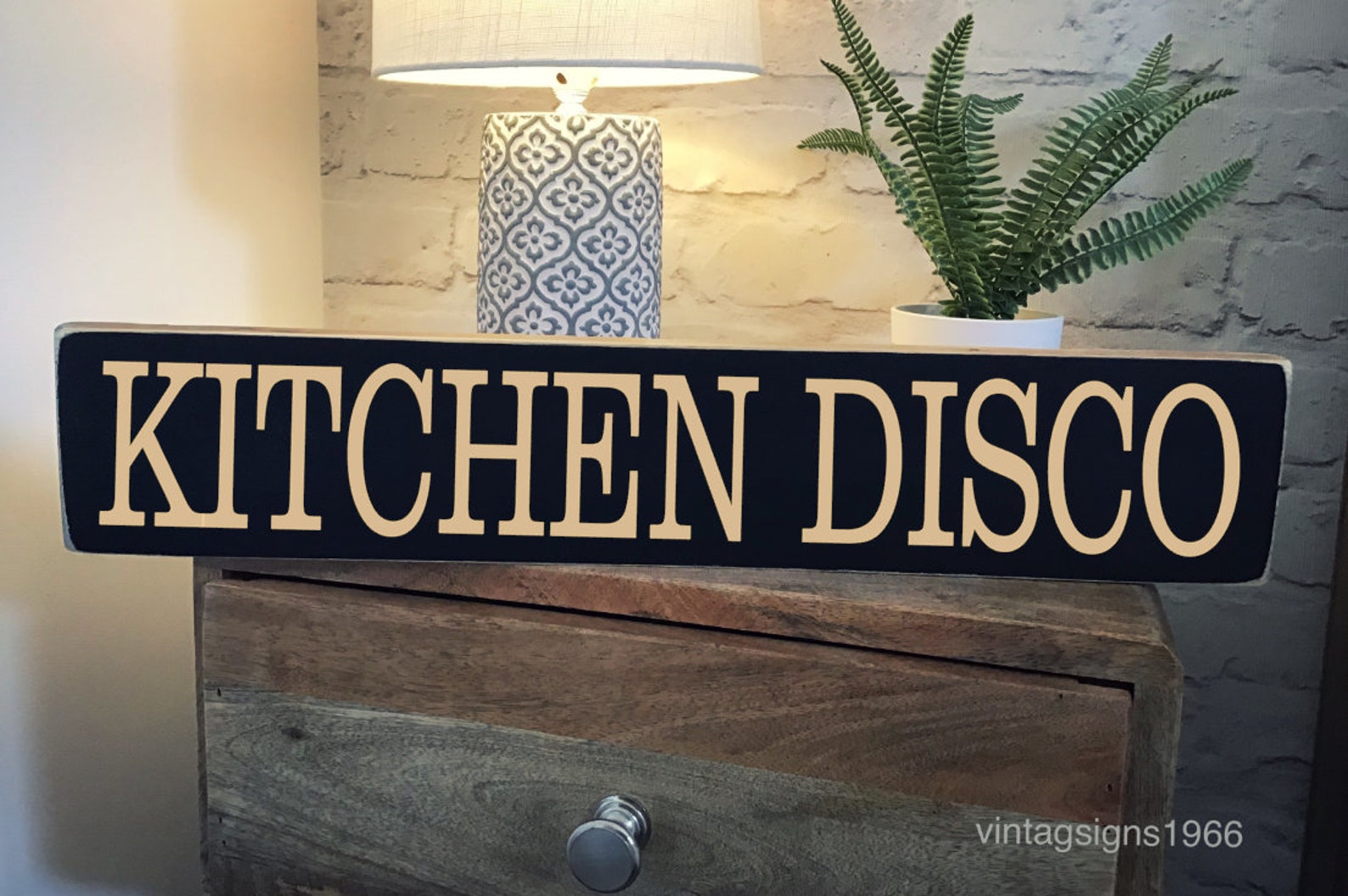 Kitchen Disco Sign Lockdown Vintage Wooden Signs Sophie Ellis - Etsy