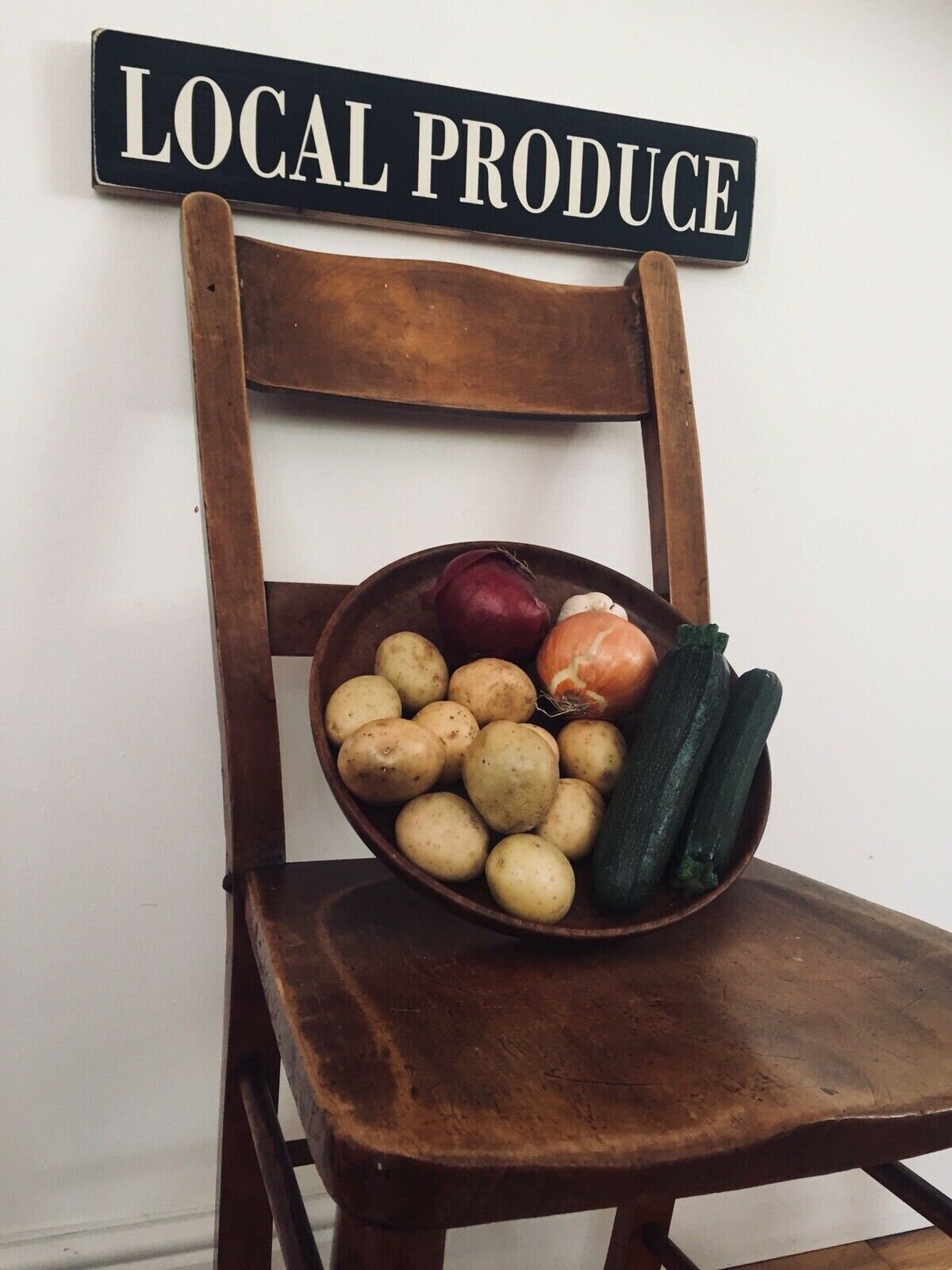 Kitchen Signs Local Produce Sign Wooden Vintage Style Cafe - Etsy