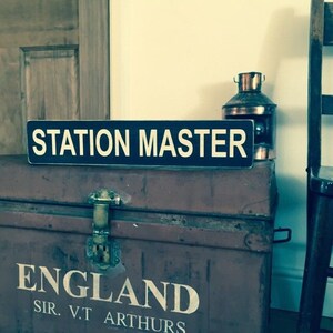 Station Master Sign Vintage Steam Old Style Railway Platform Trains GWR ...