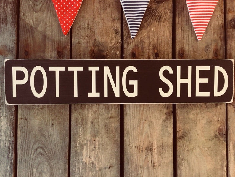 Potting Shed Sign Vintage Style Garden Gardening Wooden | Etsy