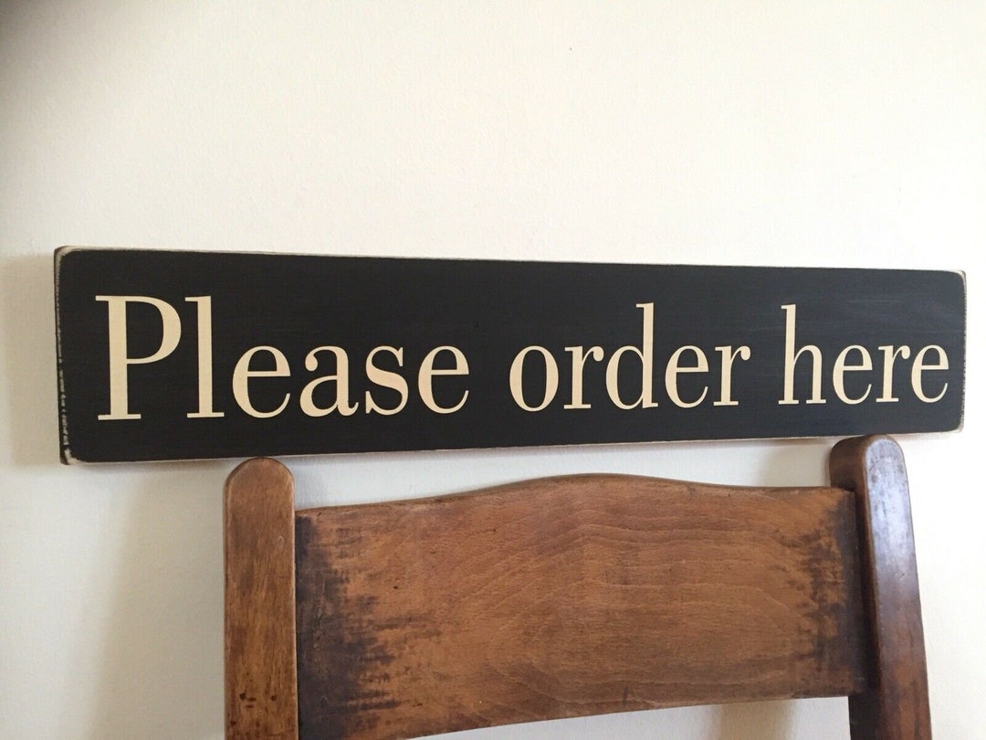 Food Sign Order Food Drinks Wooden Vintage Pub Hotel Shop Cafe Kitchen ...