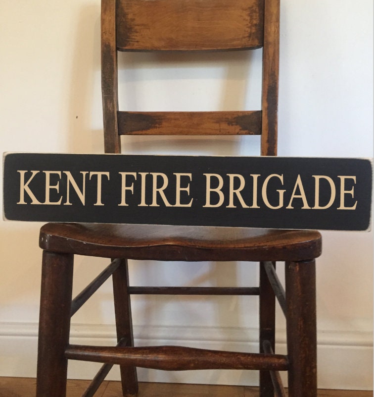 KENT FIRE BRIGADE Sign Plaque Vintage Style Wooden Fire | Etsy