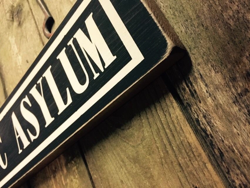 Lunatic Asylum Vintage Style Wood Sign Pub Party Victorian | Etsy