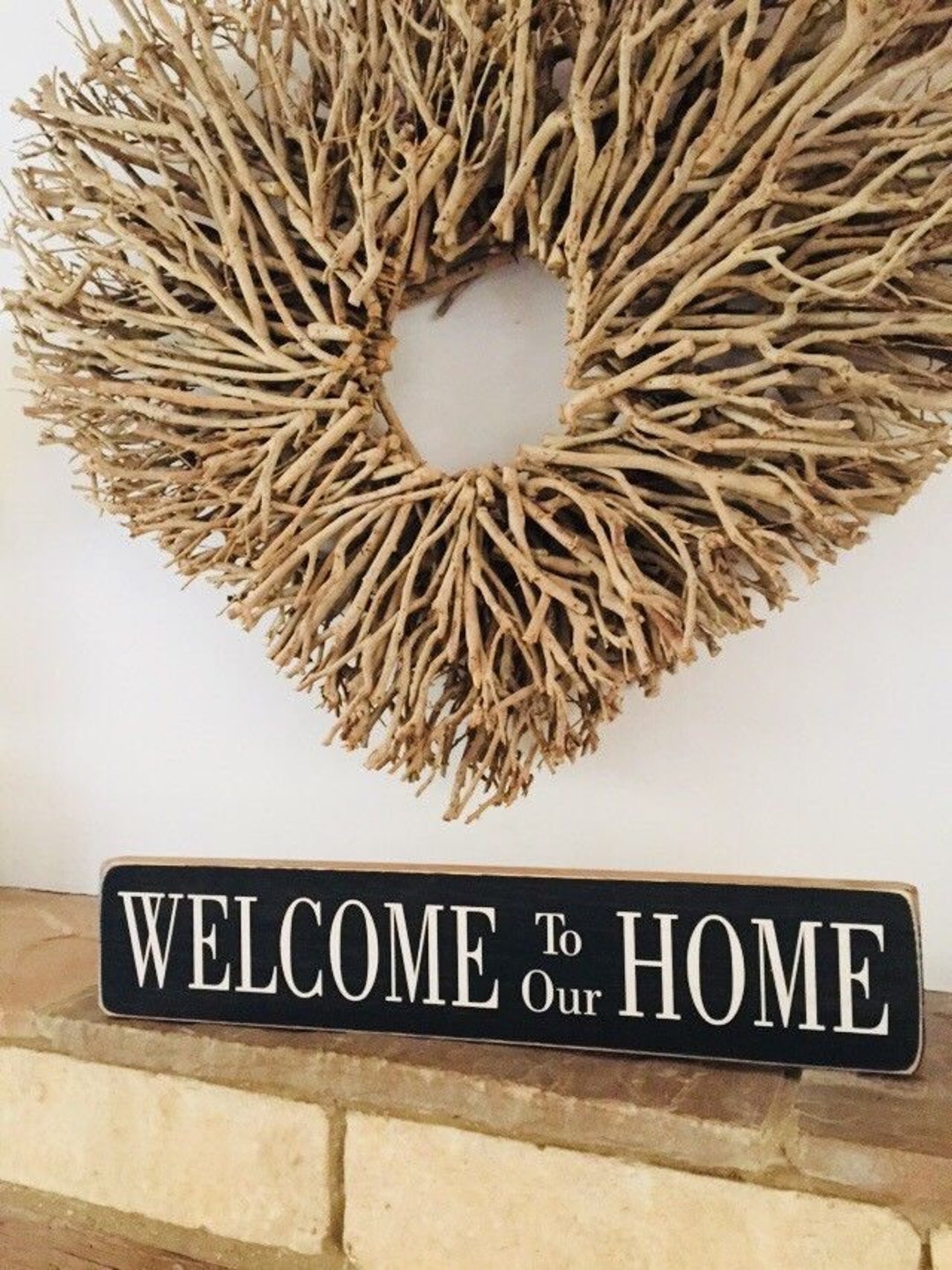 Wooden Sign Welcome to Our Home Sign Plaque Vintage Old Style Shabby ...