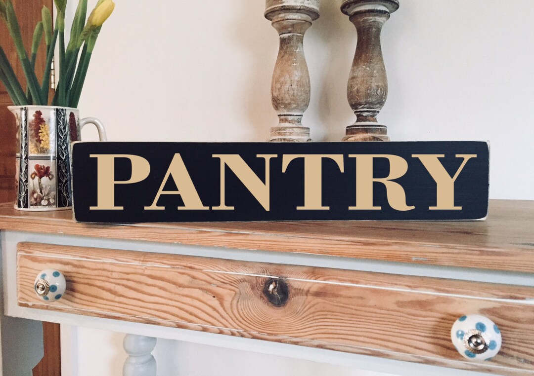 Pantry Sign Vintage Antique Style Wooden Wood Kitchen Antique Bespoke ...