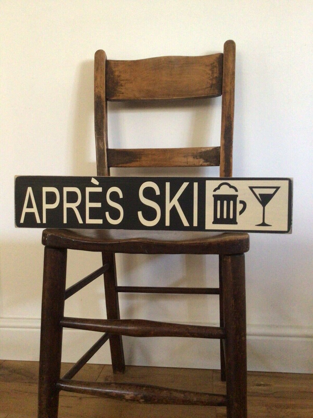 Apres Ski Sign Ski Jump Plaque Wooden Sign Vintage Style Skiing Gift ...