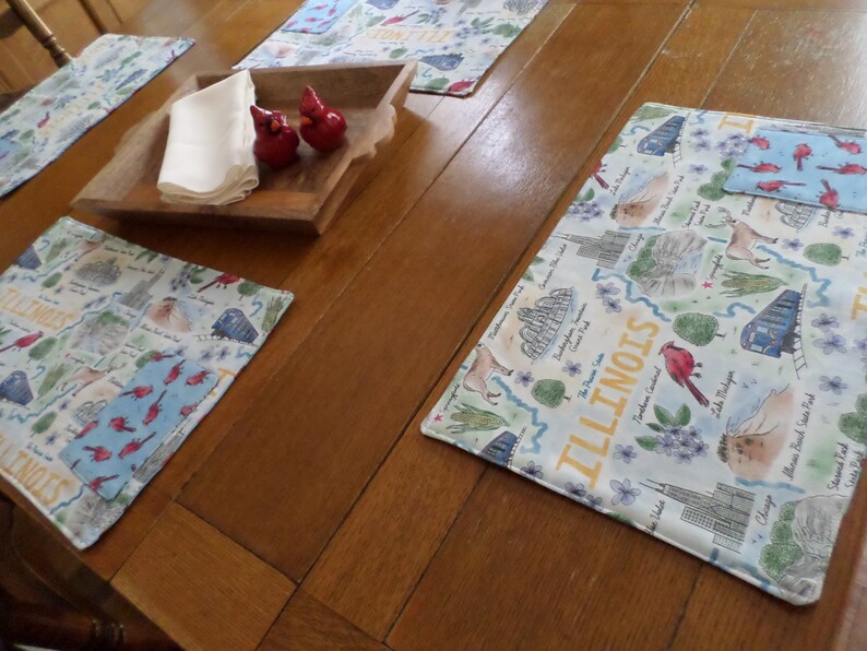 Set of 4 Double-sided Illinois State Pride Placemat With - Etsy