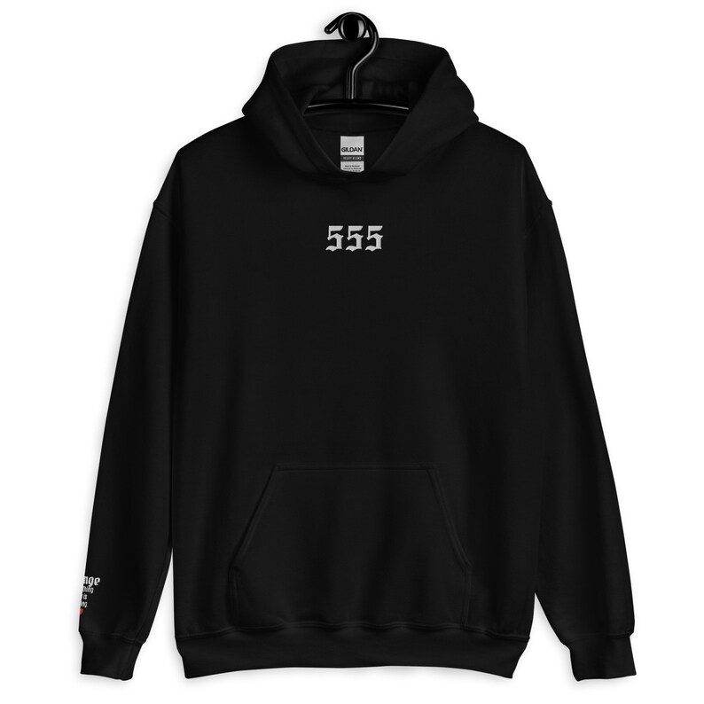 Embroidered 555 Angel Number Unisex Hoodie Aesthetic Hoodie - Etsy
