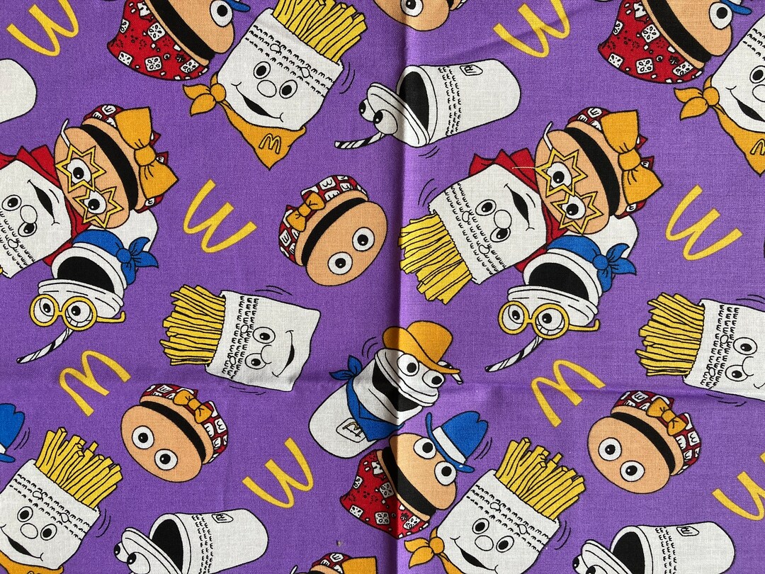 Fabric Remnant - Mcdonalds - Burgers and Fries. - Etsy