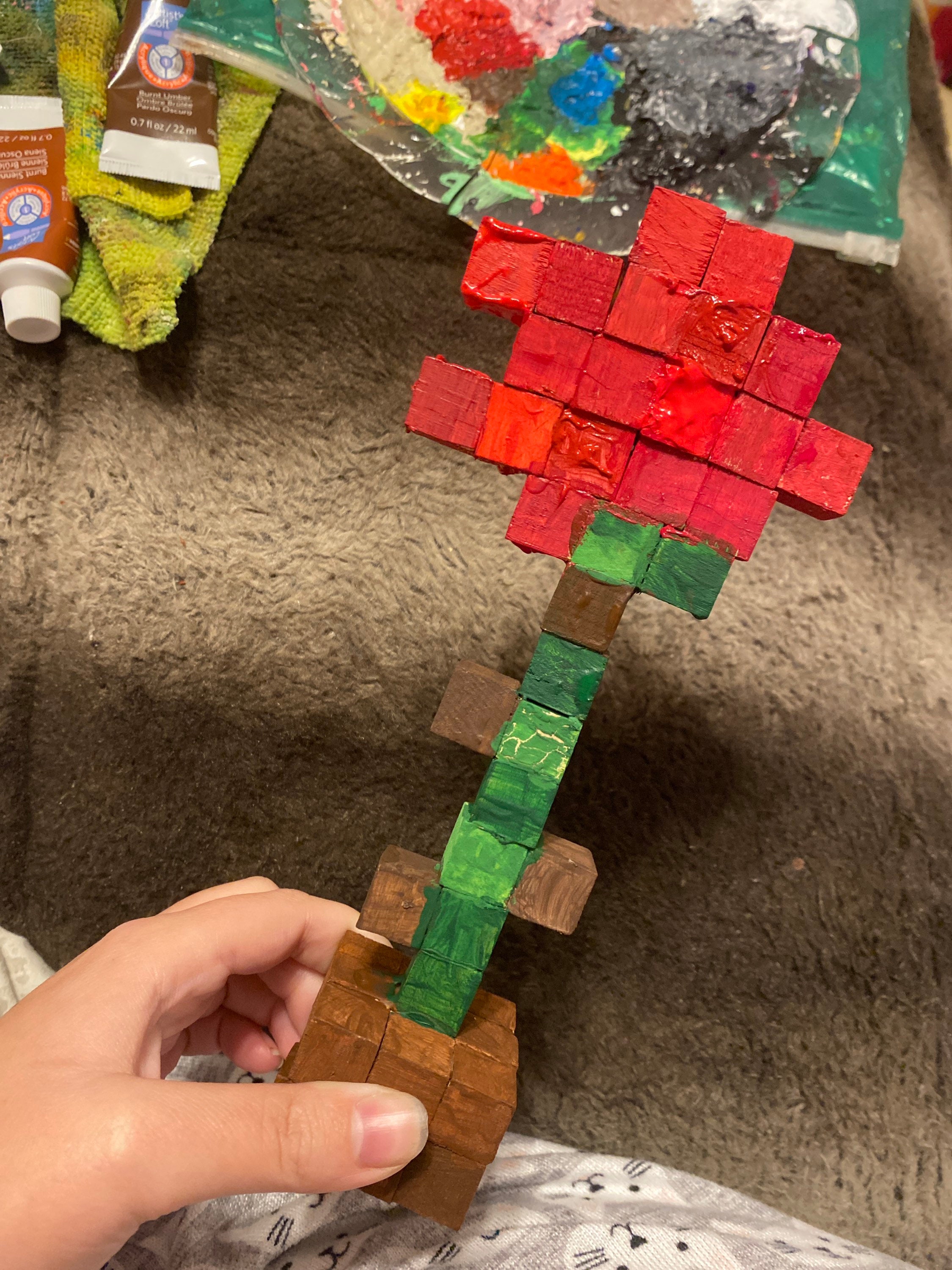 Minecraft Pixelart Rose - Etsy